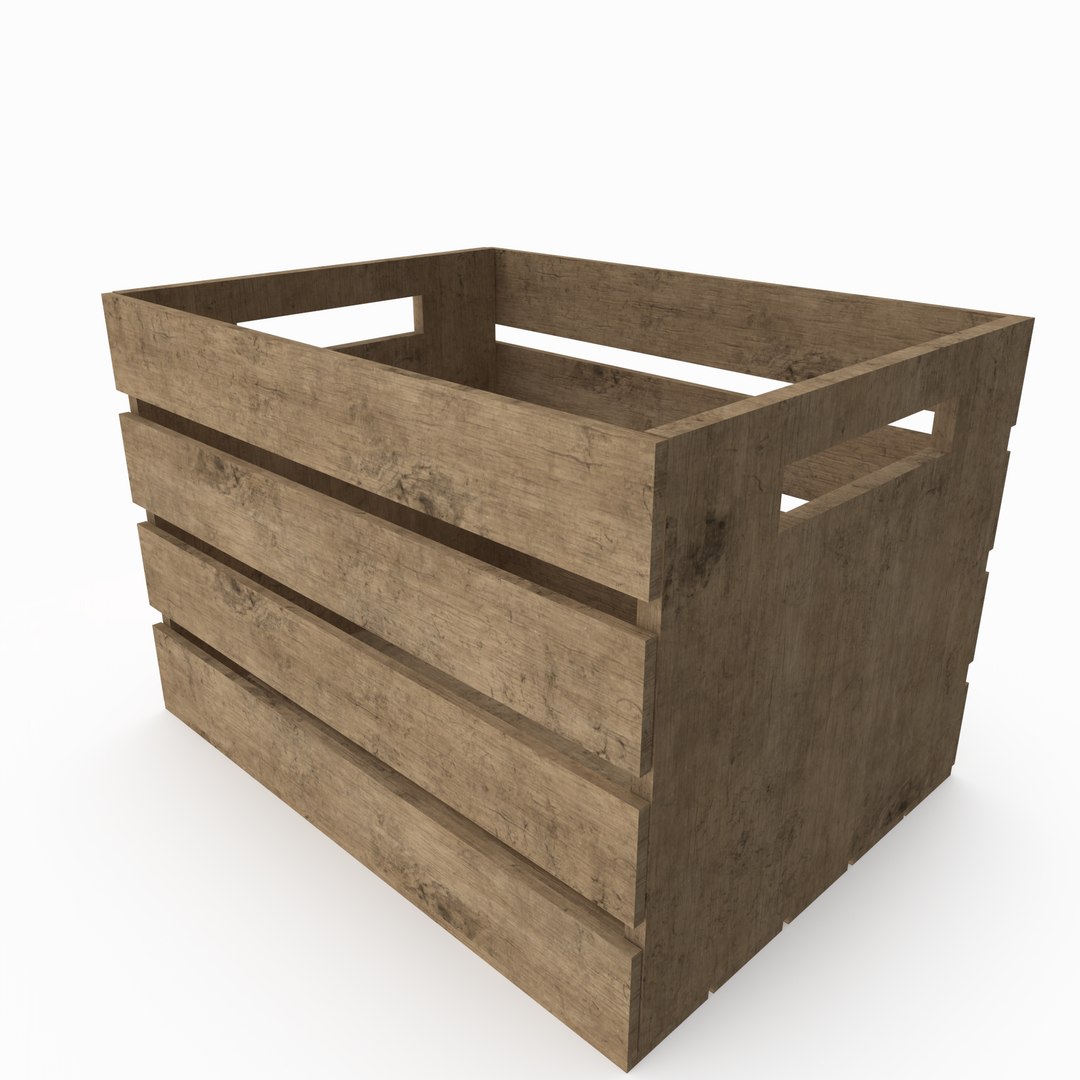 3D slatted wood crate - TurboSquid 1281564