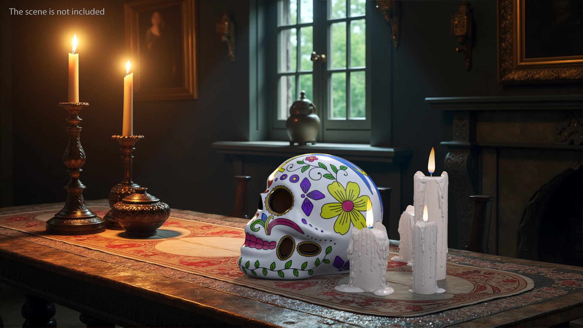 Calavera Flor De Vida With Candles 3D - TurboSquid 2354788