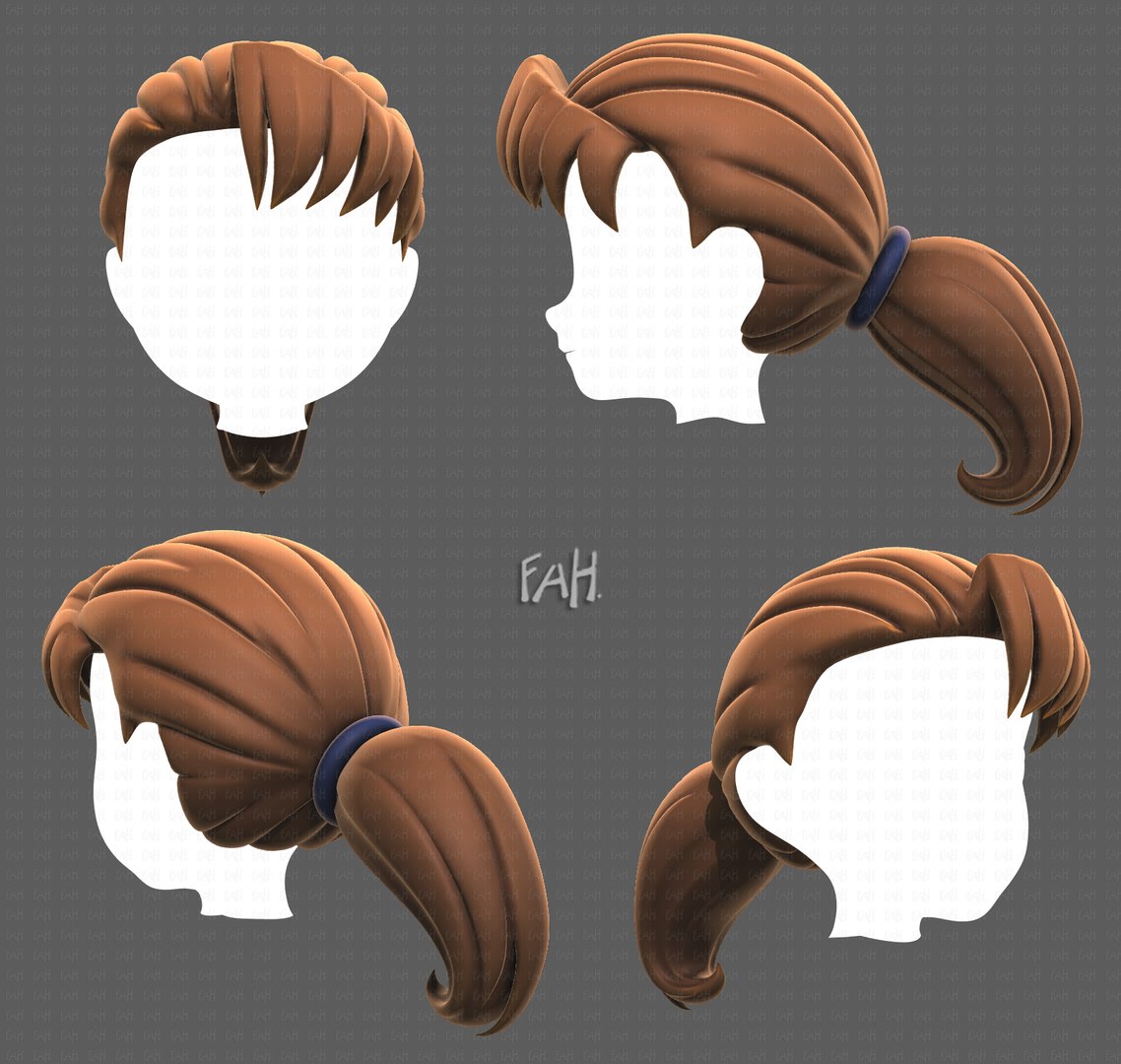 Base Hair For Girl V06 3D - TurboSquid 1923752