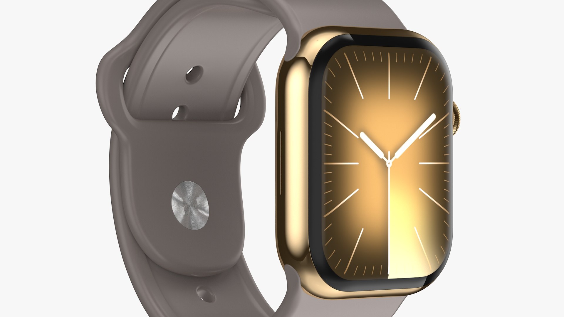 3D Apple Watch Series 9 Stainless Steel Gold - TurboSquid 2129240