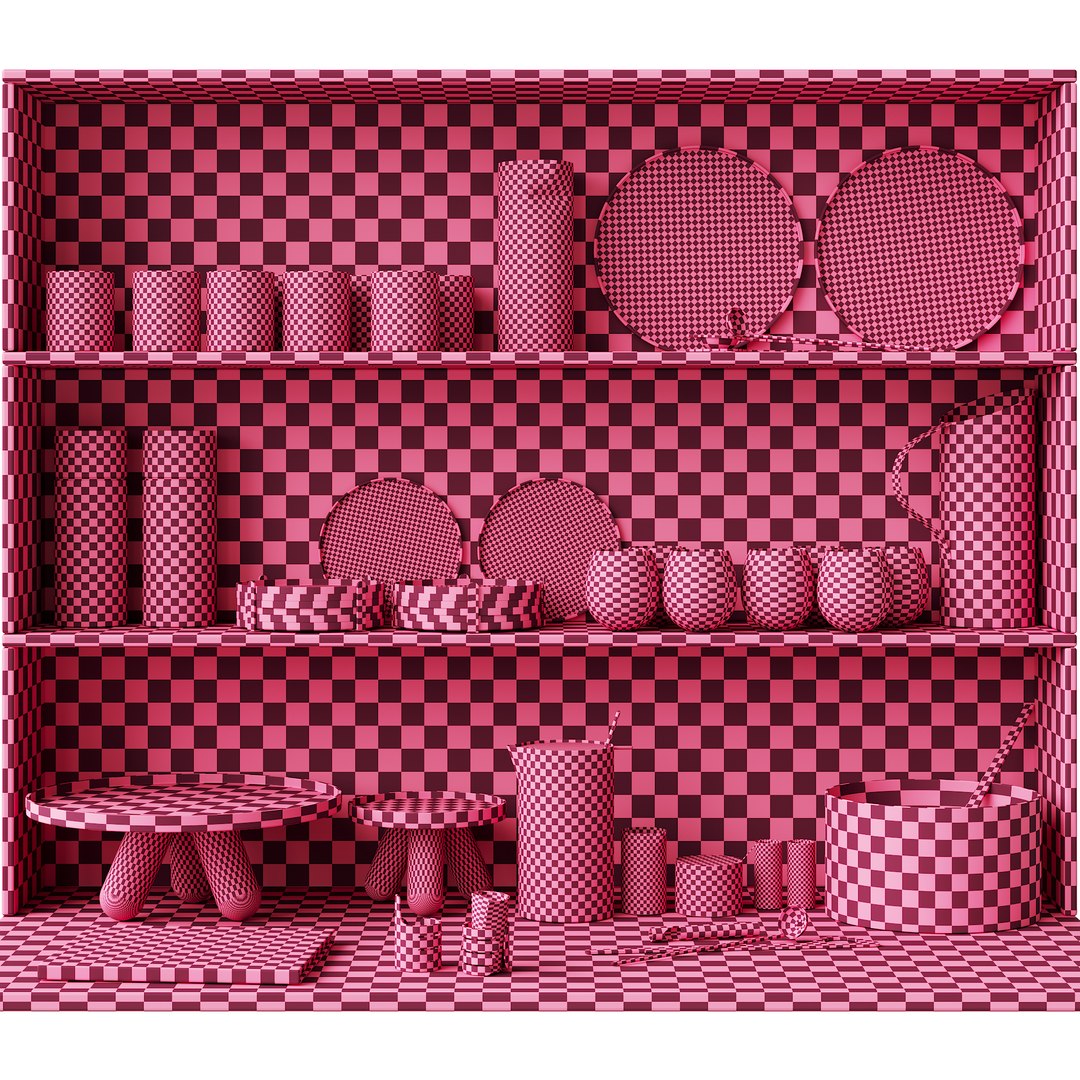 059 Kitchen decor set DISHES aluminium 01 3D - TurboSquid 1782633