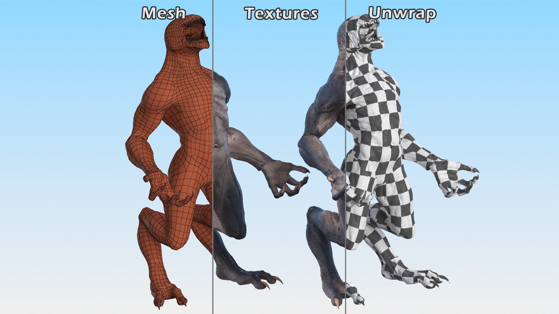 Monster Creature Standing Pose 3D Model - TurboSquid 1700698