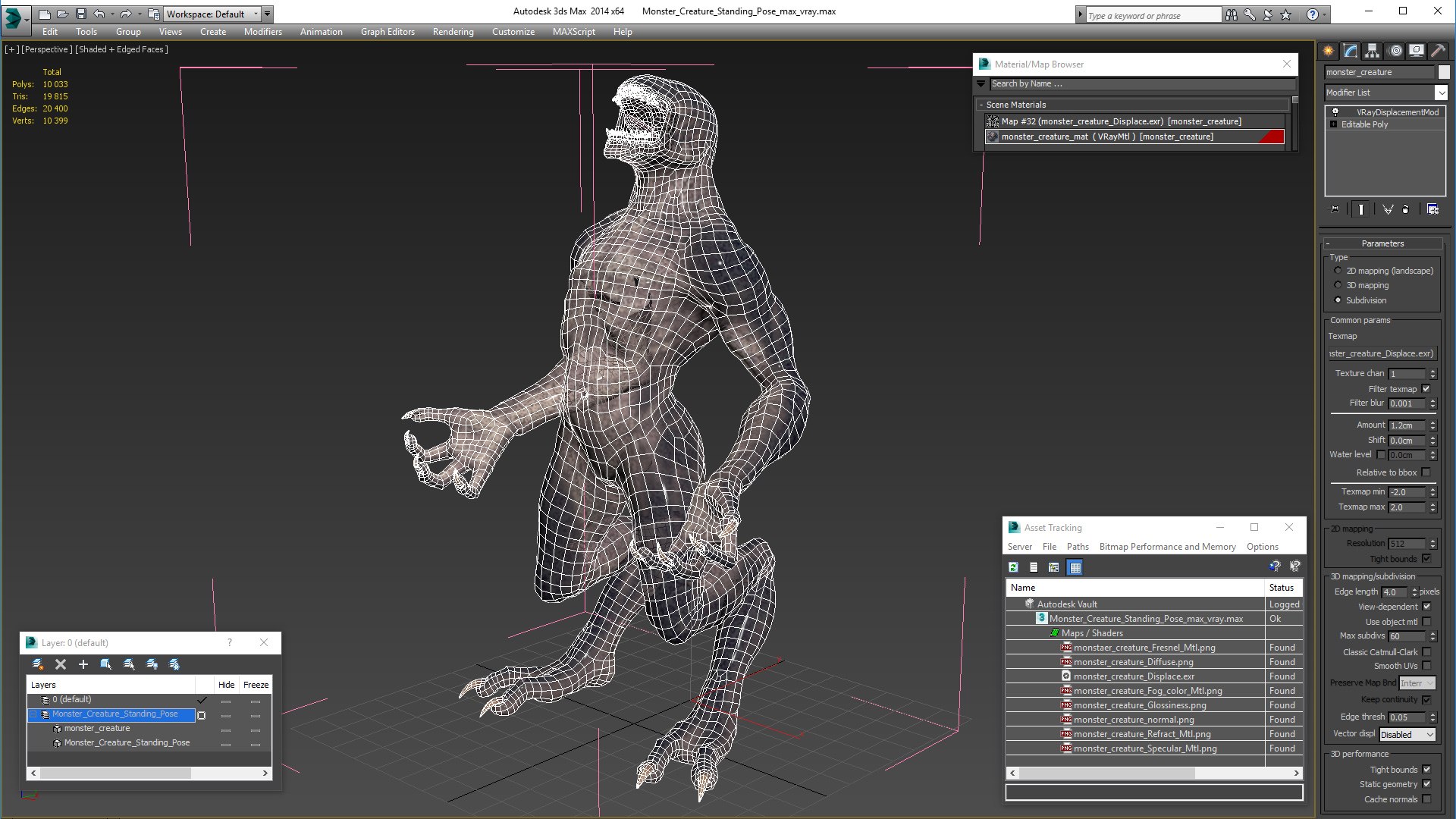 Monster creature standing pose 3D model - TurboSquid 1700698
