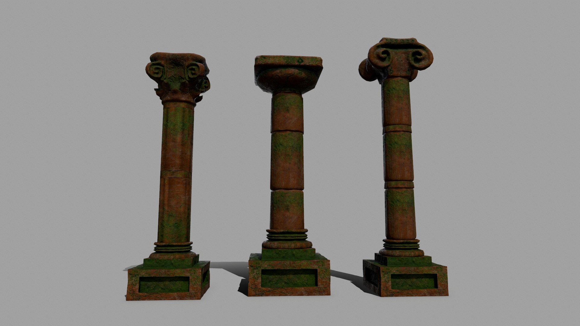 3D pillar set model - TurboSquid 1620317