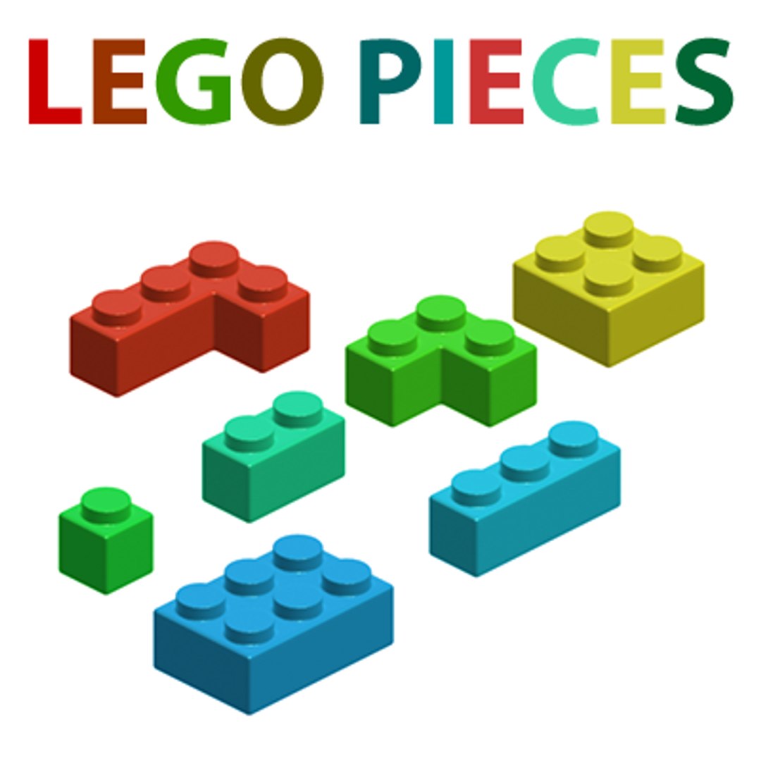 Lego Pieces 3d Model