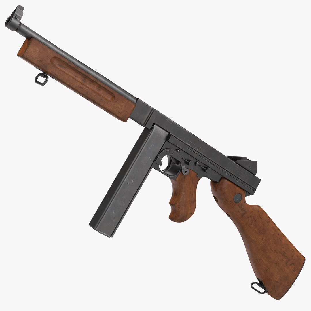 Submachine Gun Thompson M1a1 3d Model