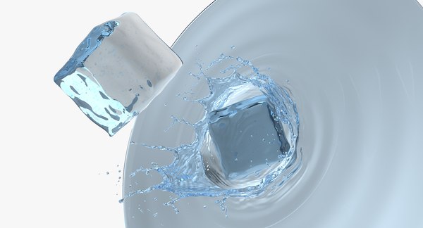 Ice cube water splash 3D - TurboSquid 1237076