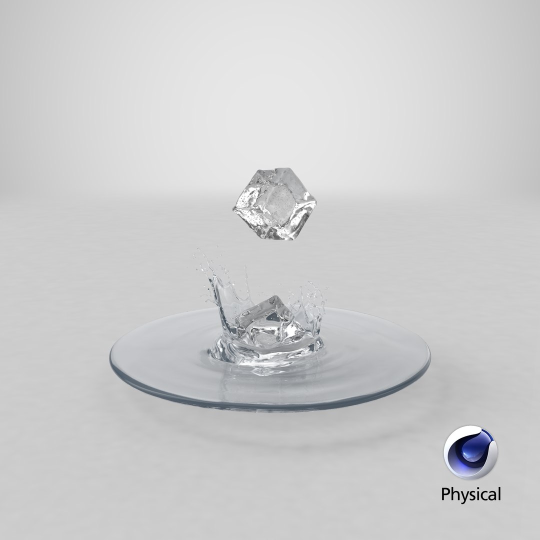 Ice cube water splash 3D - TurboSquid 1237076