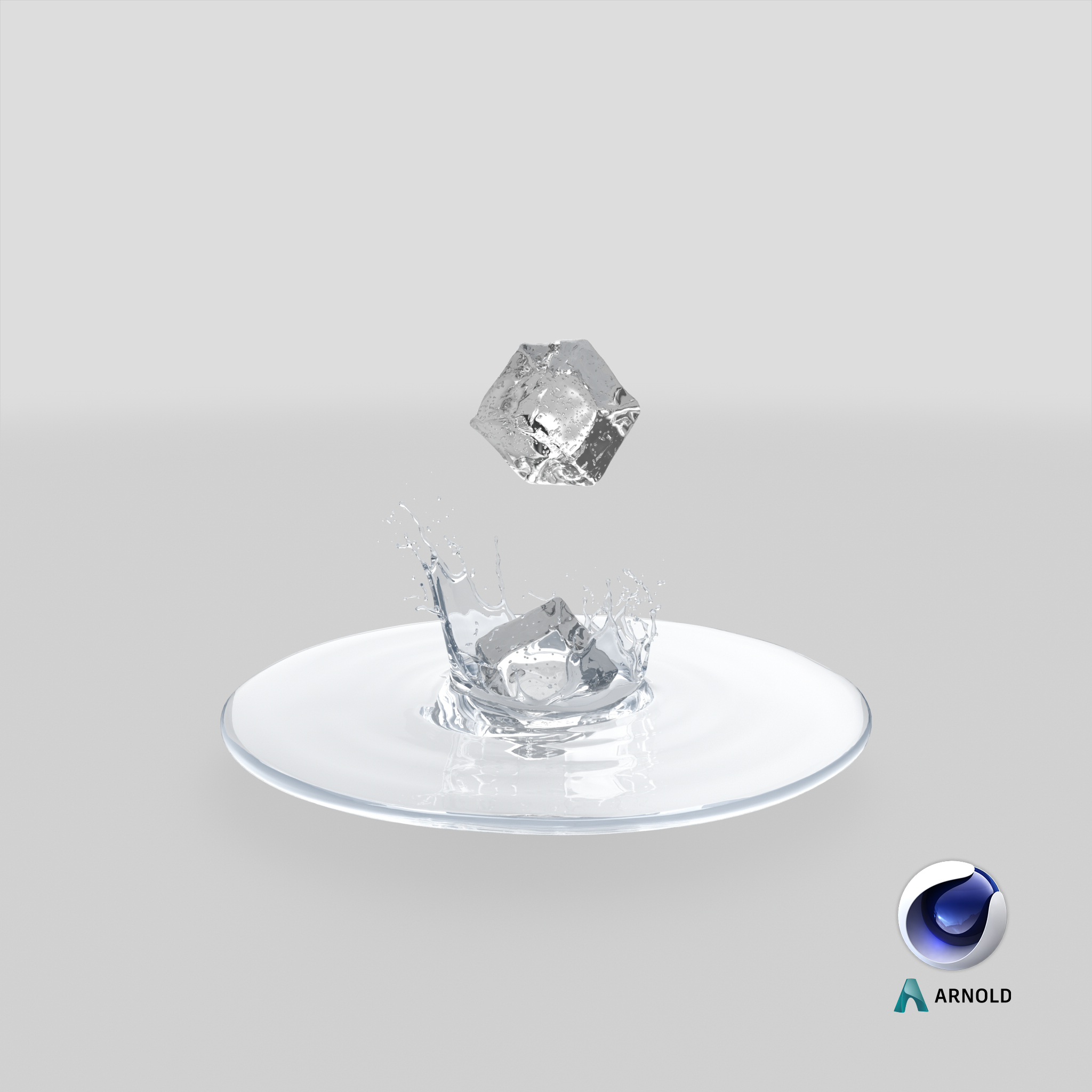 Ice cube water splash 3D - TurboSquid 1237076