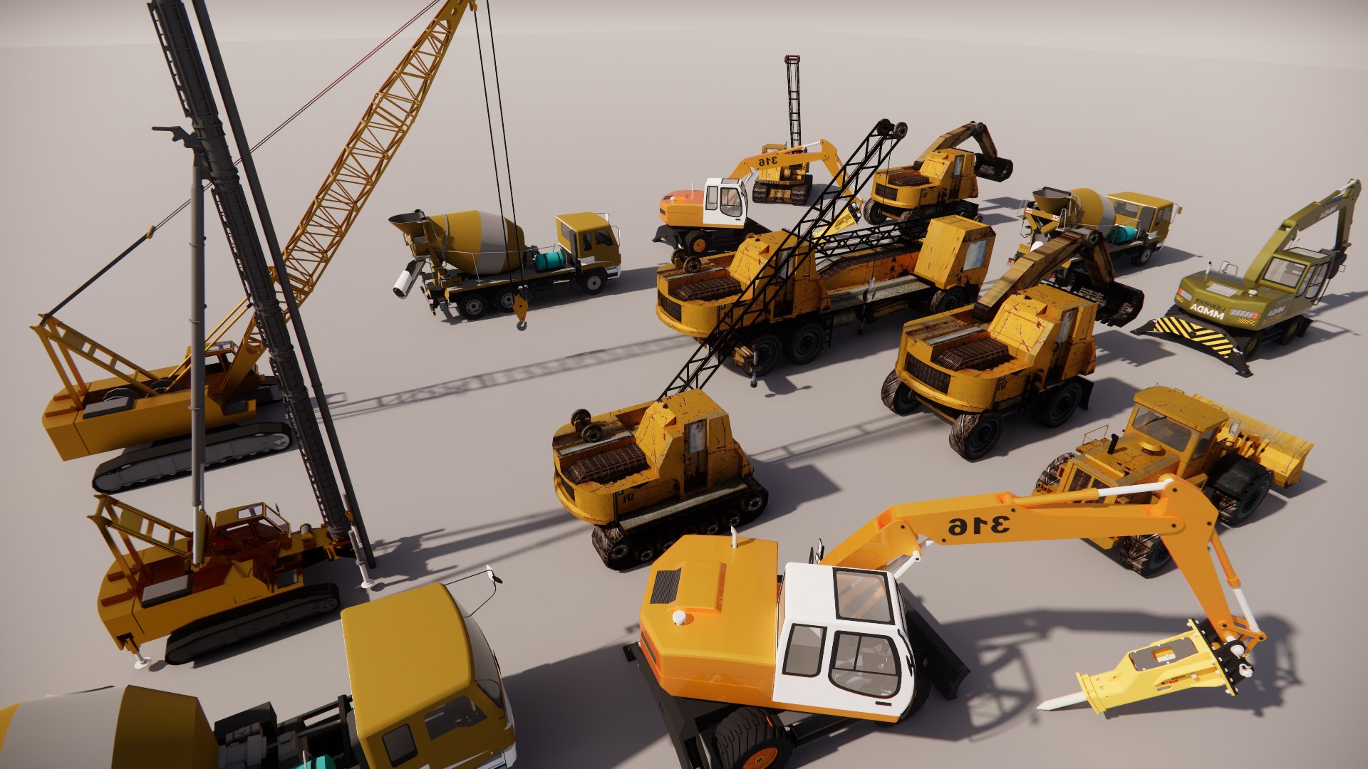 3D Heavy Construction Machinery Equipment Industrial Model - TurboSquid ...