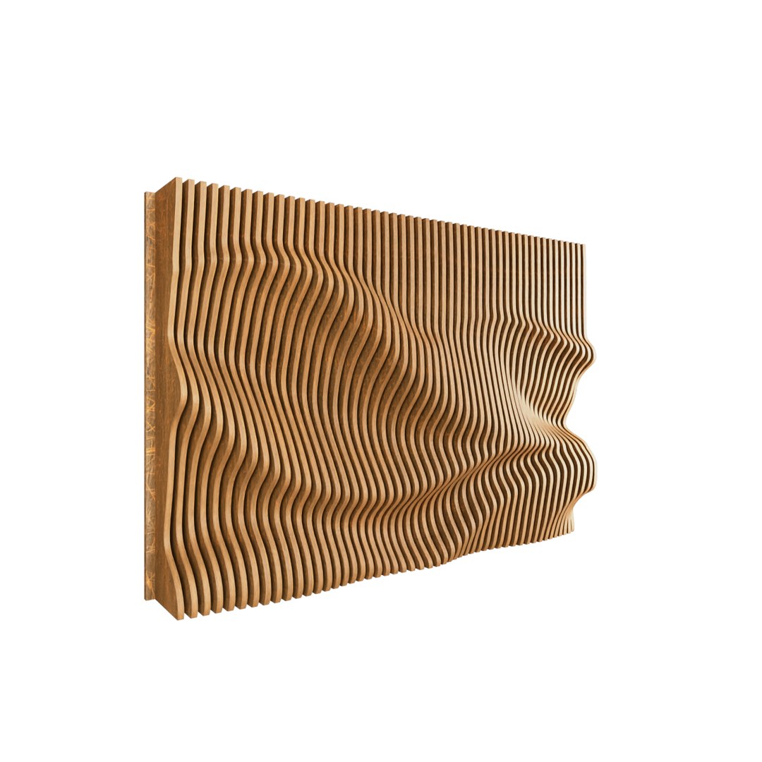 3D Parametric Wavy Wooden Wall Decor 25 - Wood Cutting Machines ...