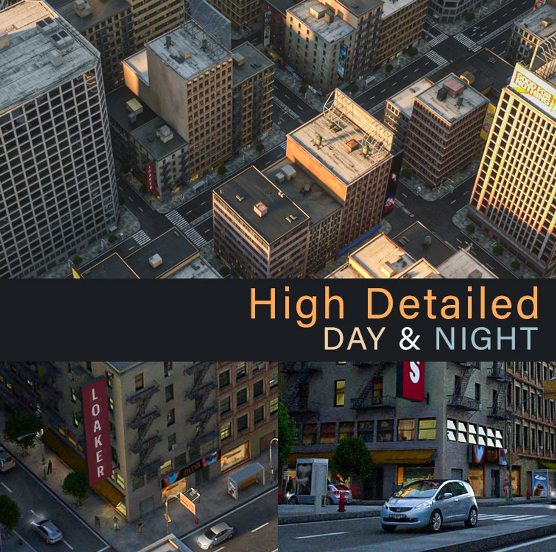 HD Urban City 3D Model - TurboSquid 2193128