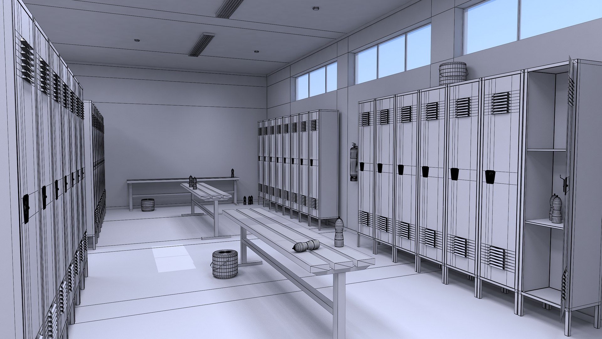3D Locker Room 3 Model - TurboSquid 1839604