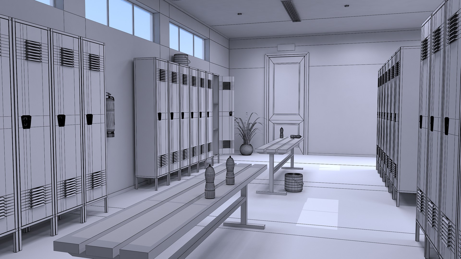 3D Locker Room 3 Model - TurboSquid 1839604