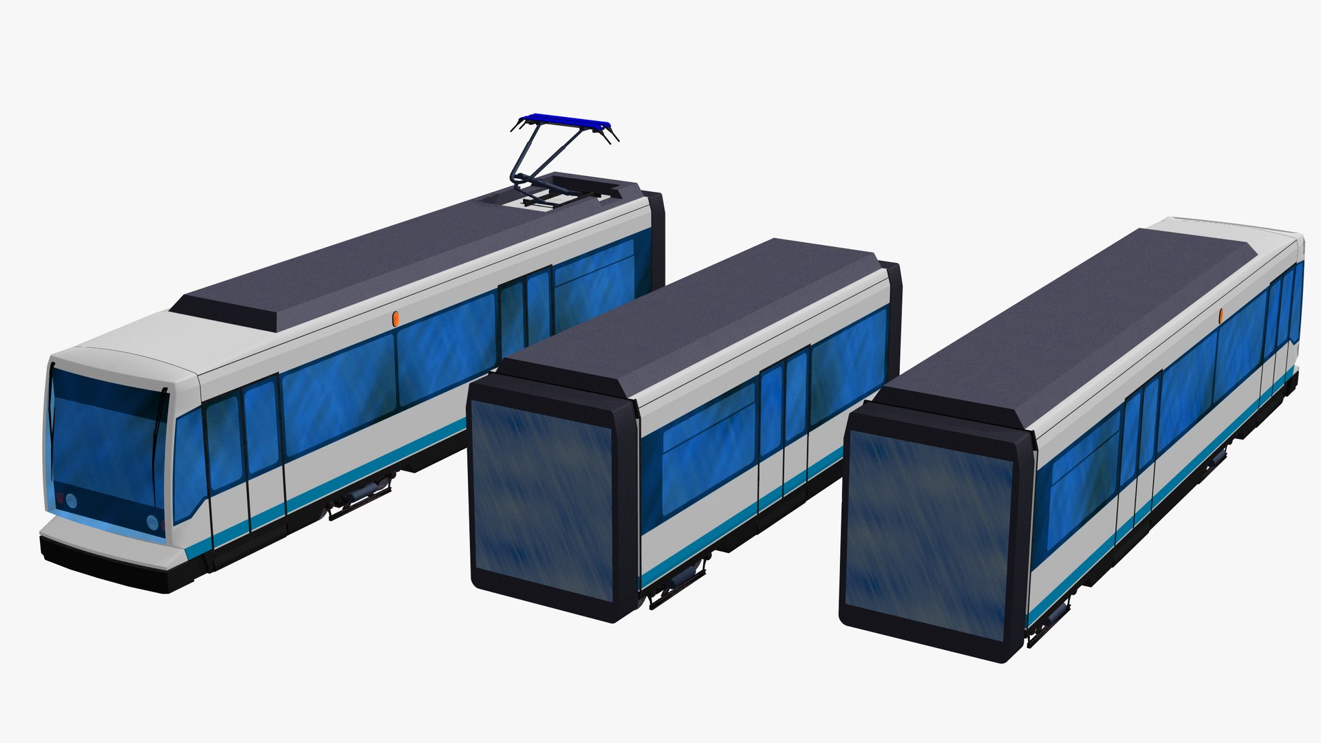 Modern 3-segment low floor tram 3D model - TurboSquid 1996257