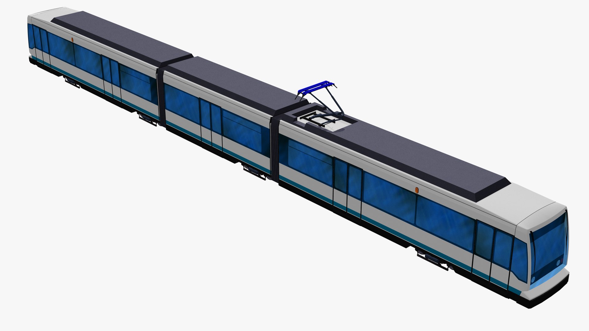 Modern 3-segment low floor tram 3D model - TurboSquid 1996257