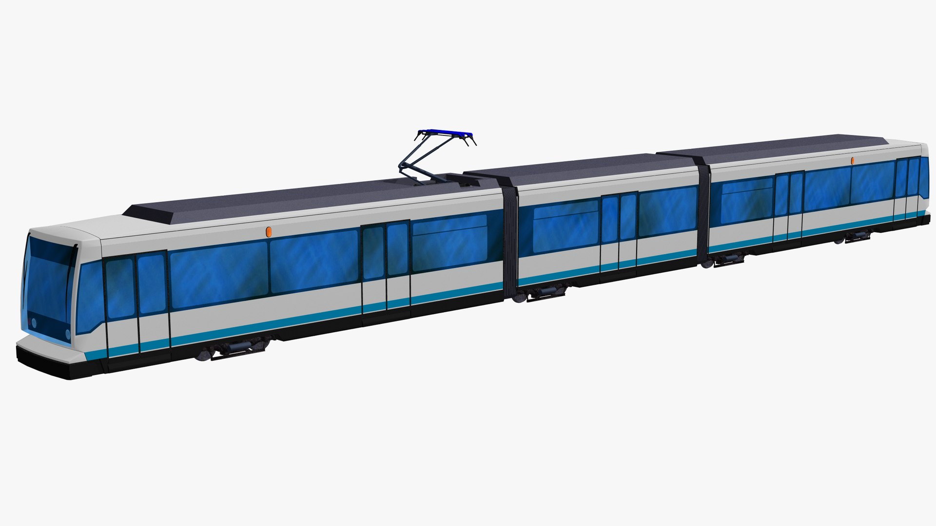 Modern 3-segment low floor tram 3D model - TurboSquid 1996257