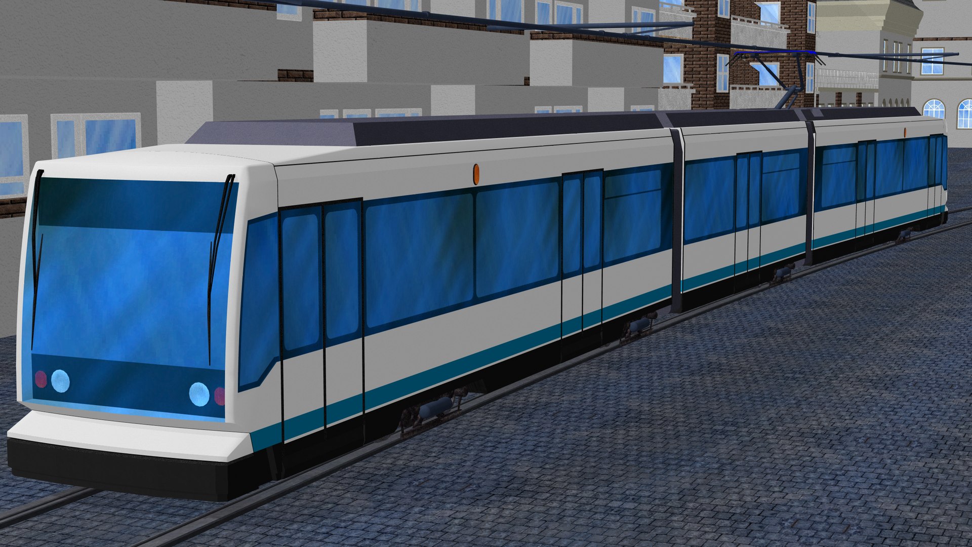 Modern 3-segment low floor tram 3D model - TurboSquid 1996257