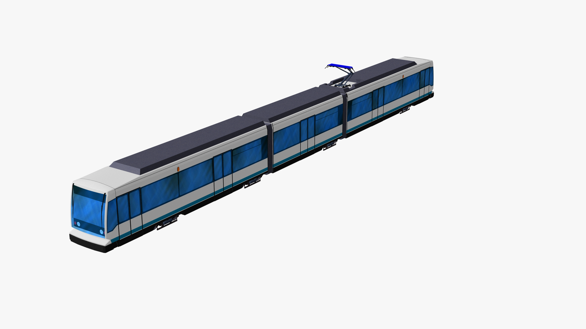 Modern 3-segment low floor tram 3D model - TurboSquid 1996257