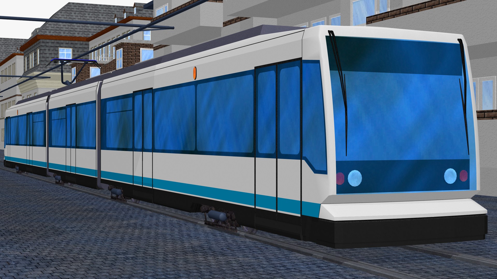 Modern 3-segment low floor tram 3D model - TurboSquid 1996257