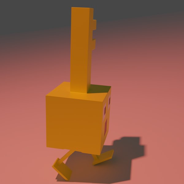 modelo 3d Minecraft Dungeons Gold Key aparejado - TurboSquid 1576596