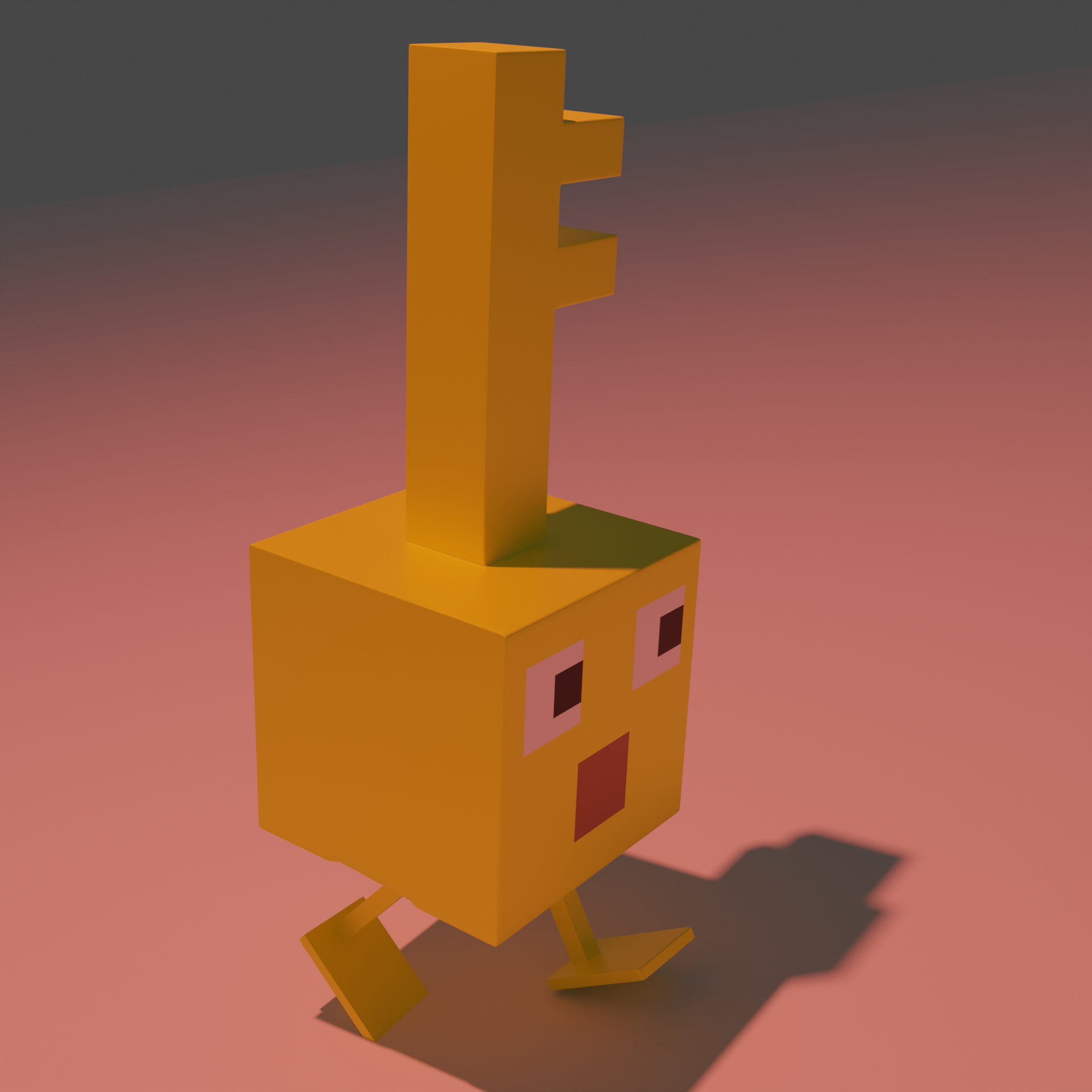 modelo 3d Minecraft Dungeons Gold Key aparejado - TurboSquid 1576596