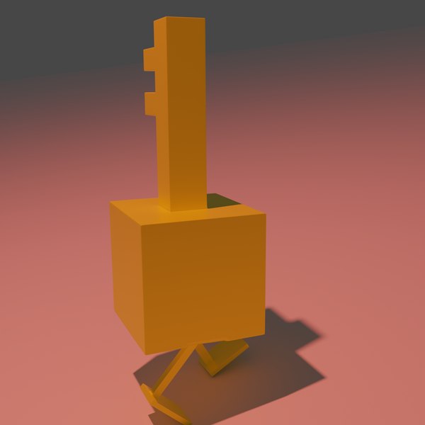 modelo 3d Minecraft Dungeons Gold Key aparejado - TurboSquid 1576596