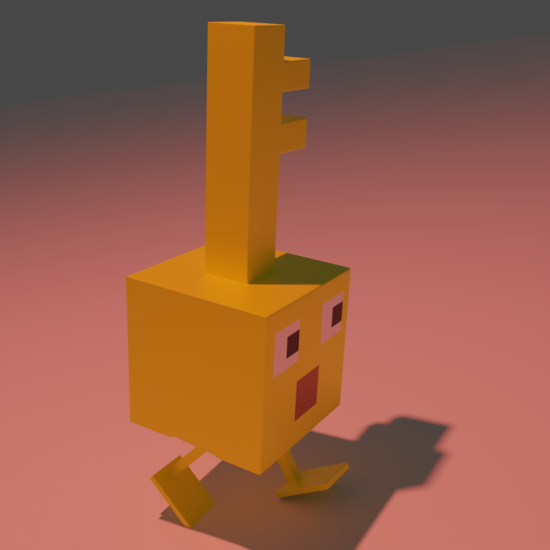 modelo 3d Minecraft Dungeons Gold Key aparejado - TurboSquid 1576596