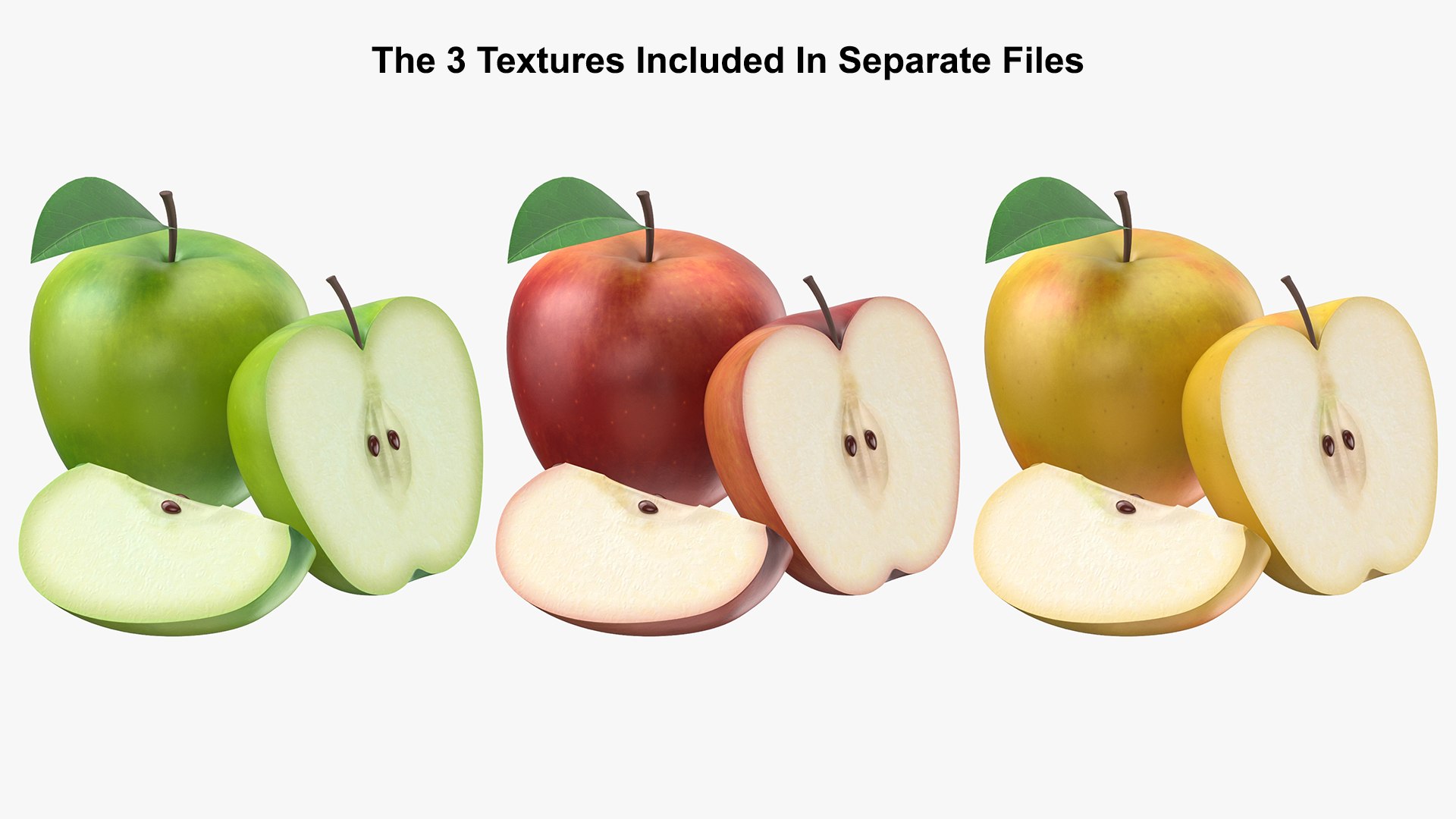 Apple Set 02 3D - TurboSquid 2213022
