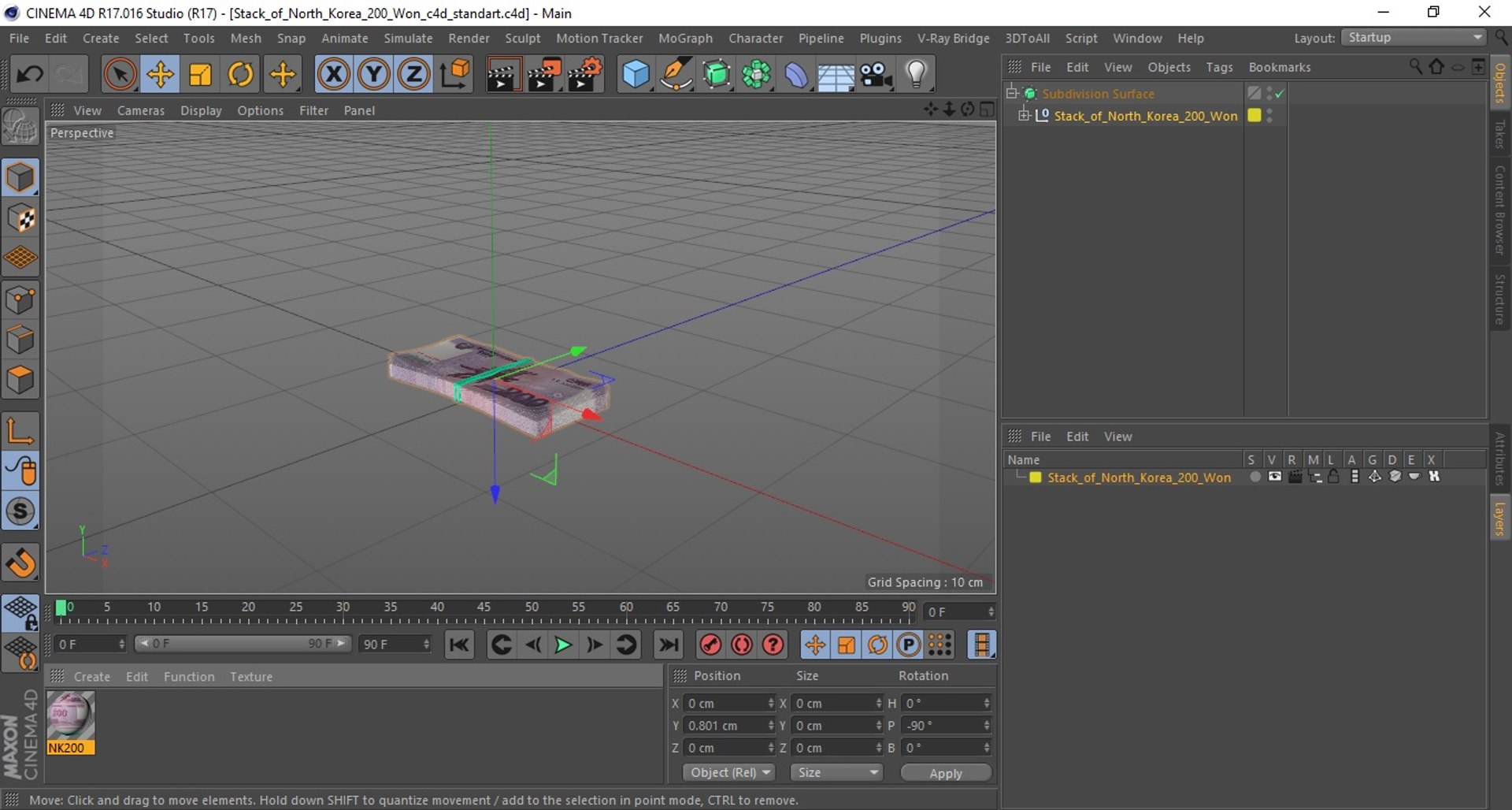 3D model Stack of North Korea 200 Won - TurboSquid 1731778