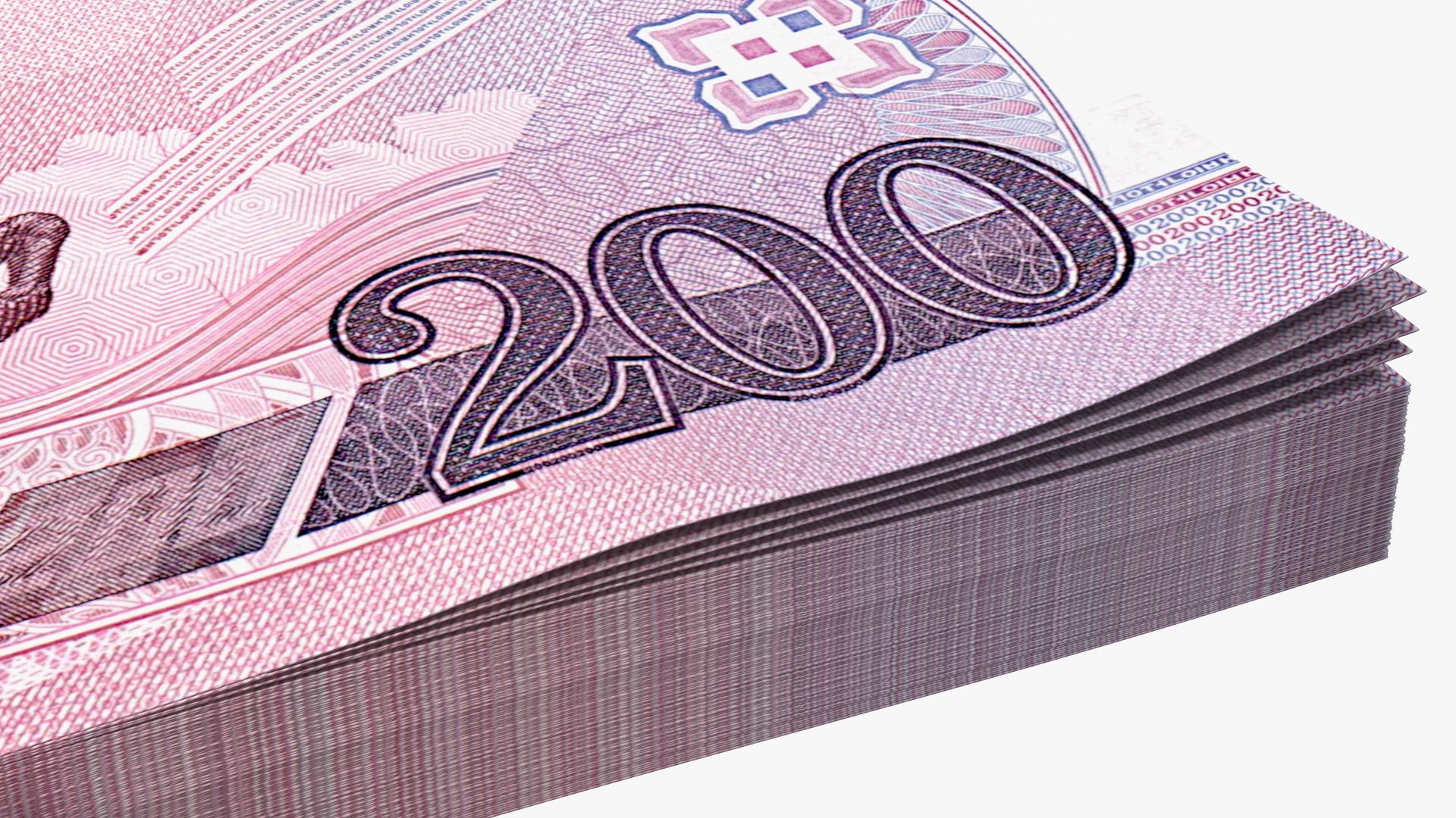 3D model Stack of North Korea 200 Won - TurboSquid 1731778