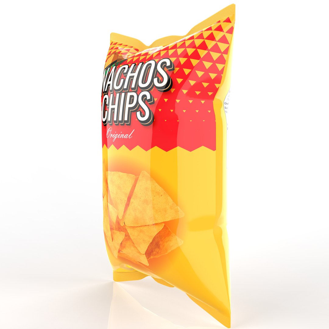 Nachos Chips Bag Packaging Model For Snack Branding 3D - TurboSquid 2332518