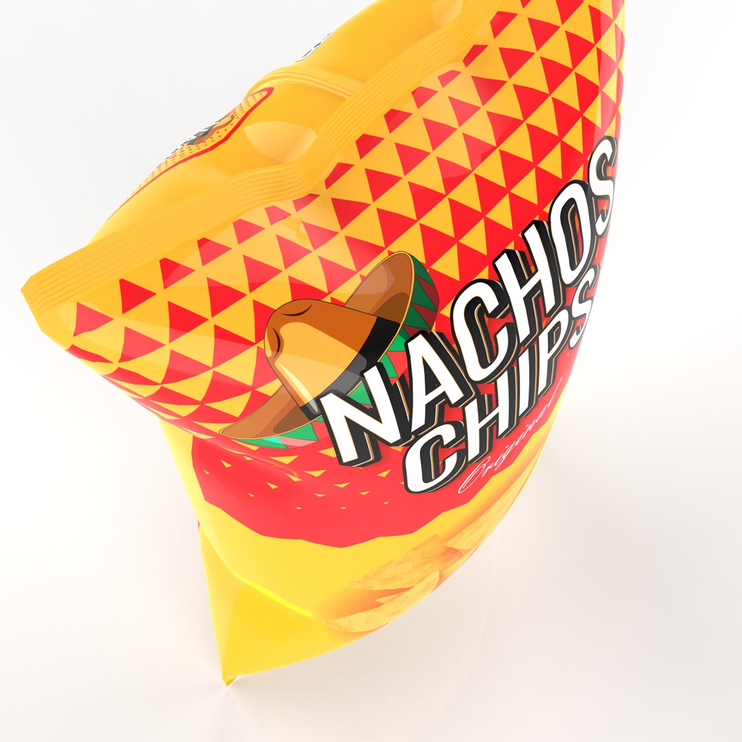 Nachos Chips Bag Packaging Model For Snack Branding 3D - TurboSquid 2332518