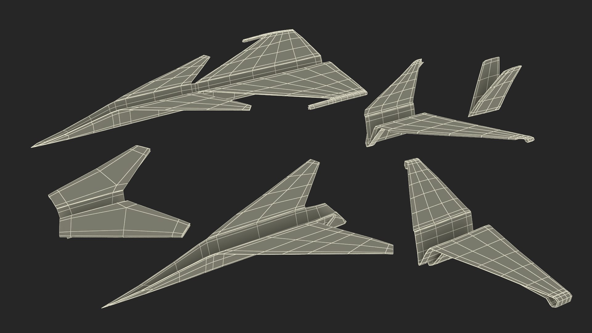 3D Model Origami Paper Fighter Jet Concept - TurboSquid 2288485