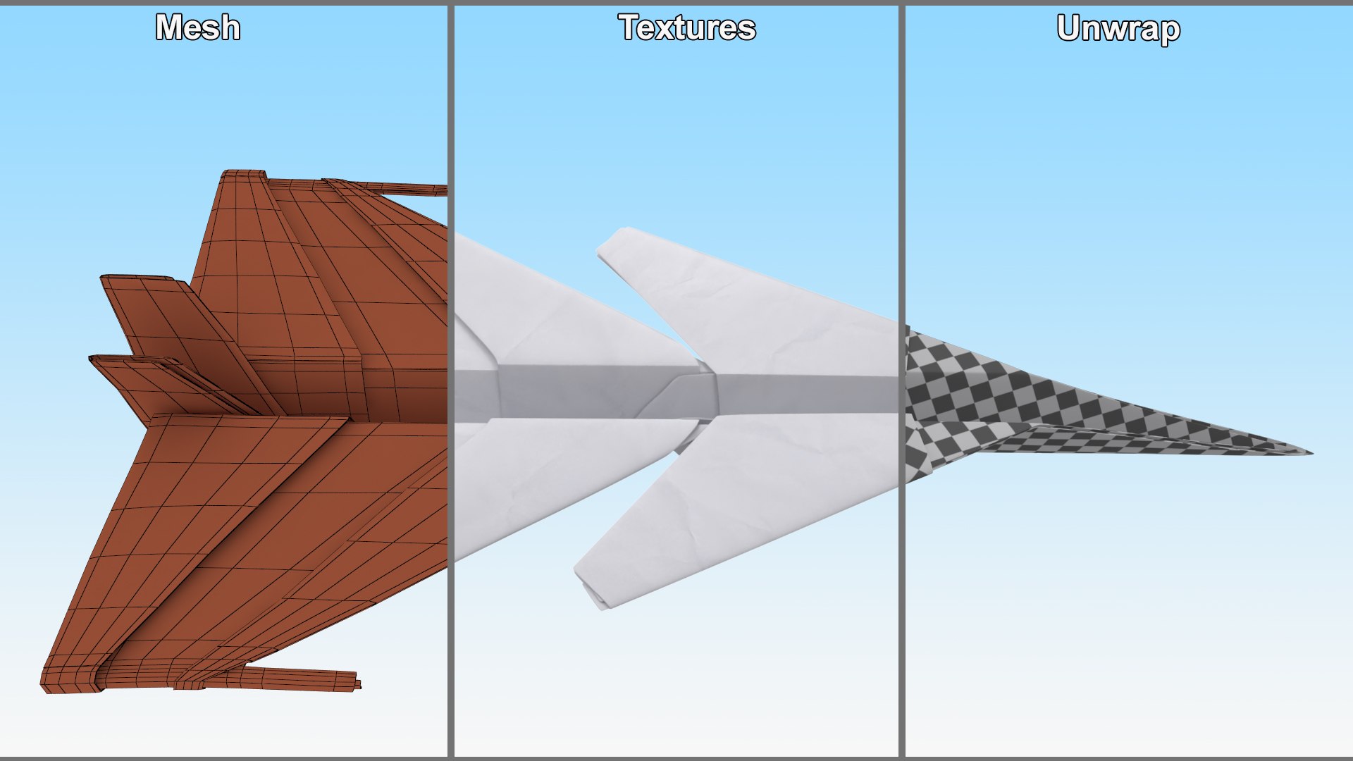 3D Model Origami Paper Fighter Jet Concept - TurboSquid 2288485