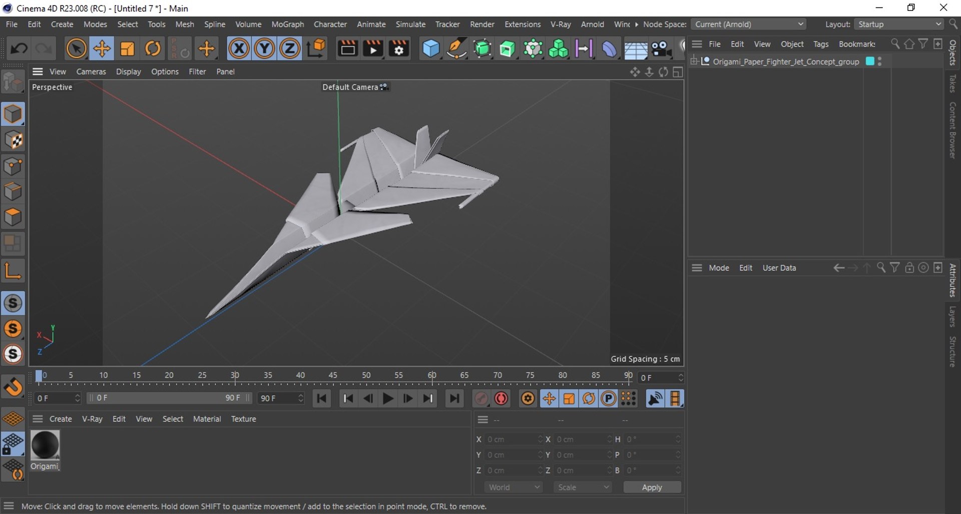 3D Model Origami Paper Fighter Jet Concept - TurboSquid 2288485