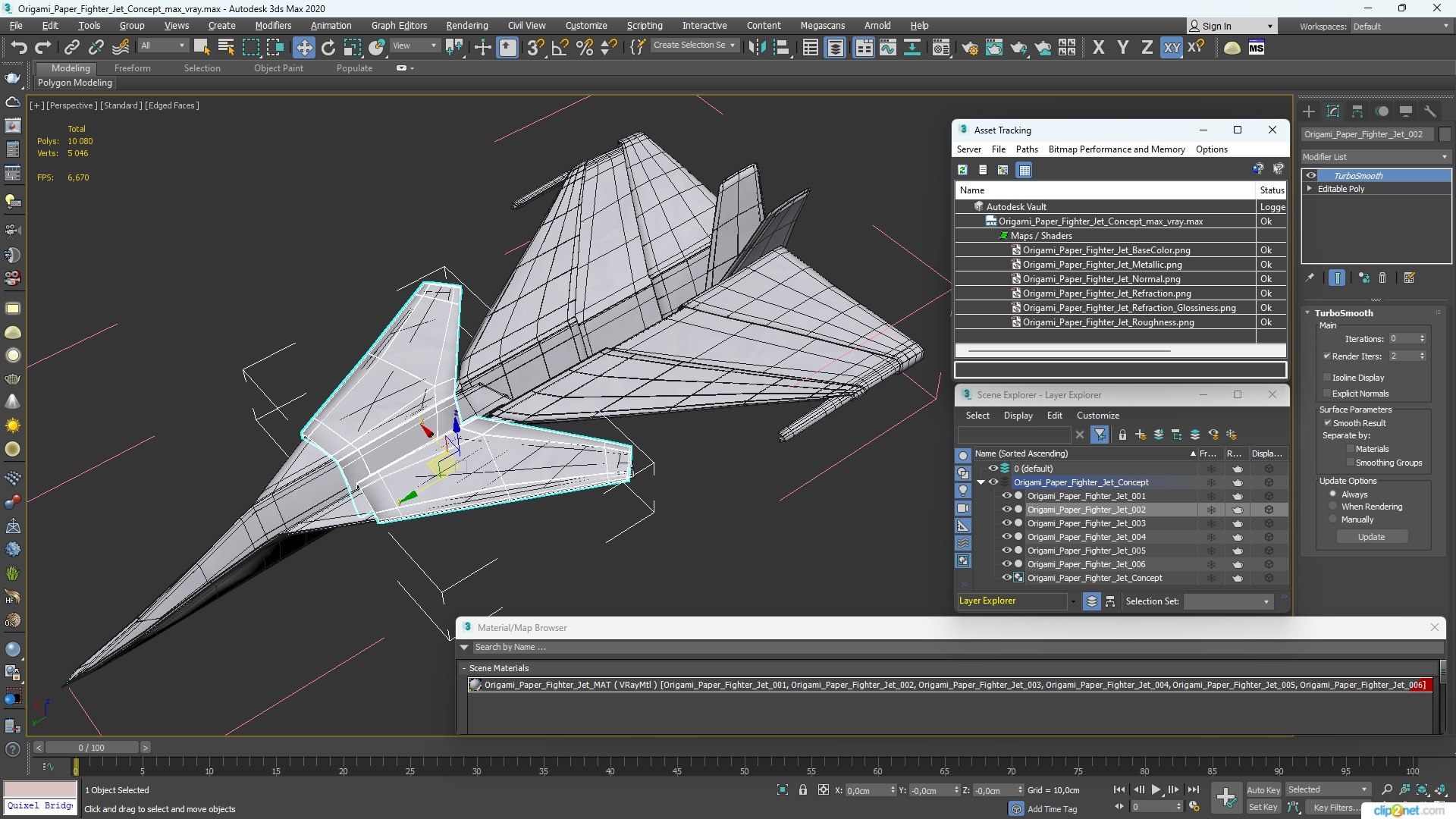 3D Model Origami Paper Fighter Jet Concept - TurboSquid 2288485