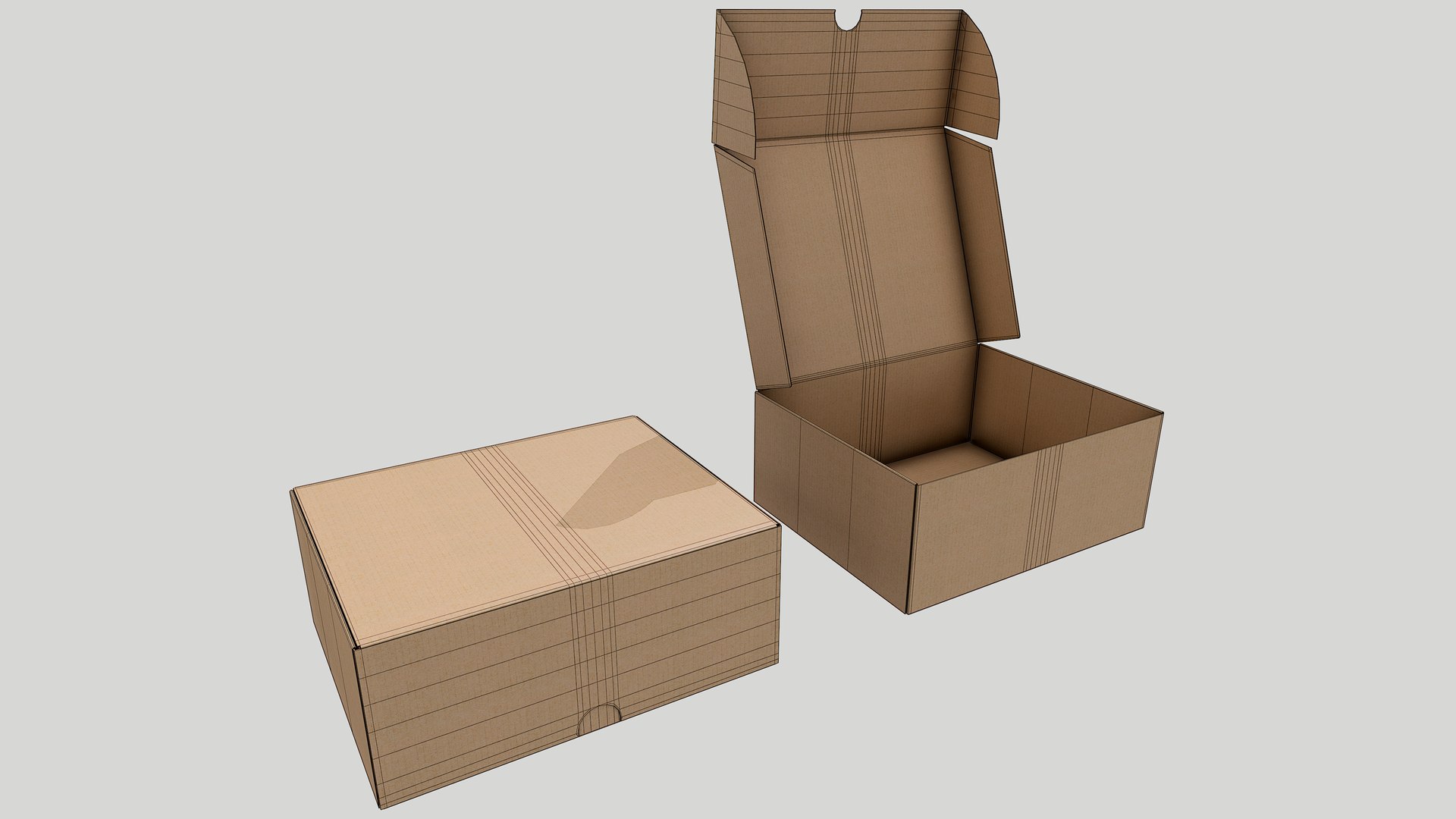 3D Cardboard Box 6 With Pbr 4K 8K Model - TurboSquid 1719429