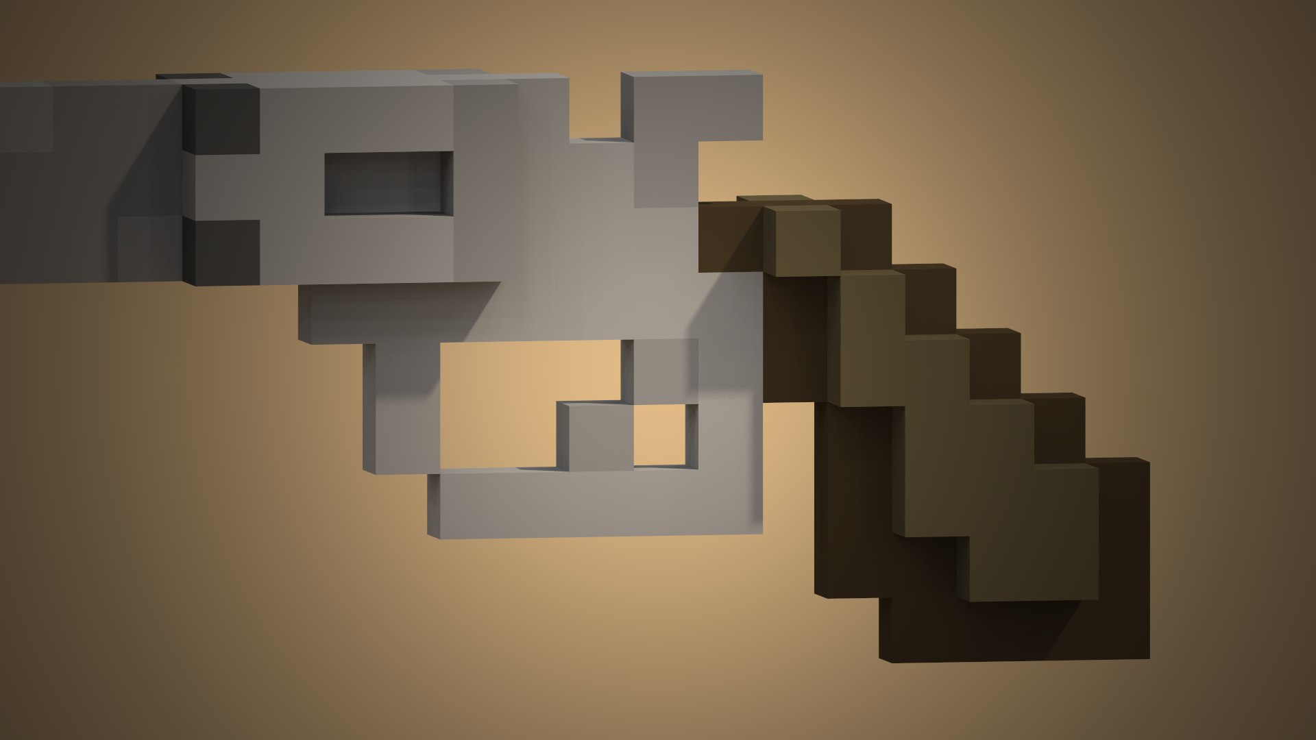 Free Voxel Revolver 3D Model - TurboSquid 1720487