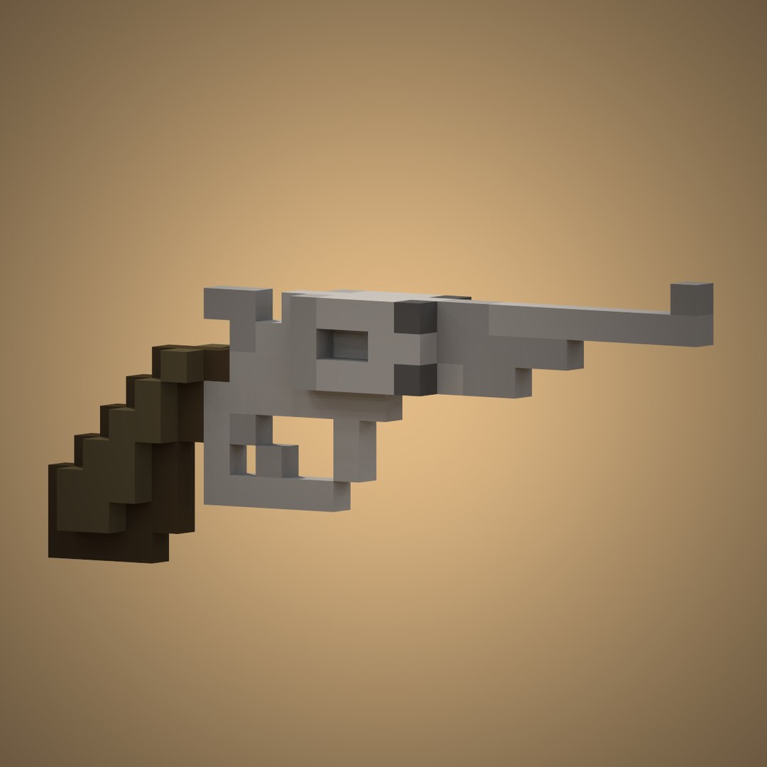 Free Voxel Revolver 3D Model - TurboSquid 1720487