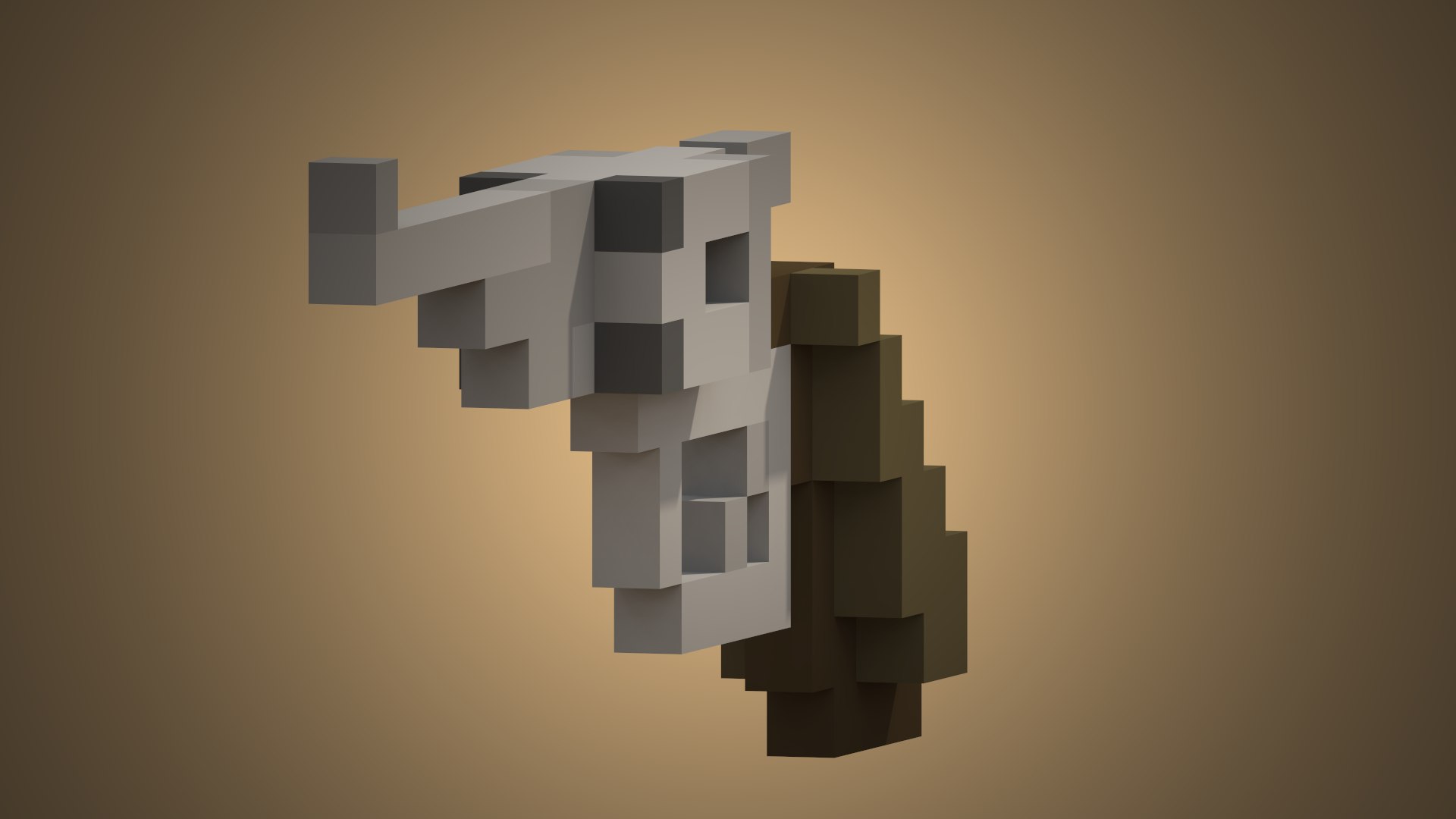 Free Voxel Revolver 3D Model - TurboSquid 1720487