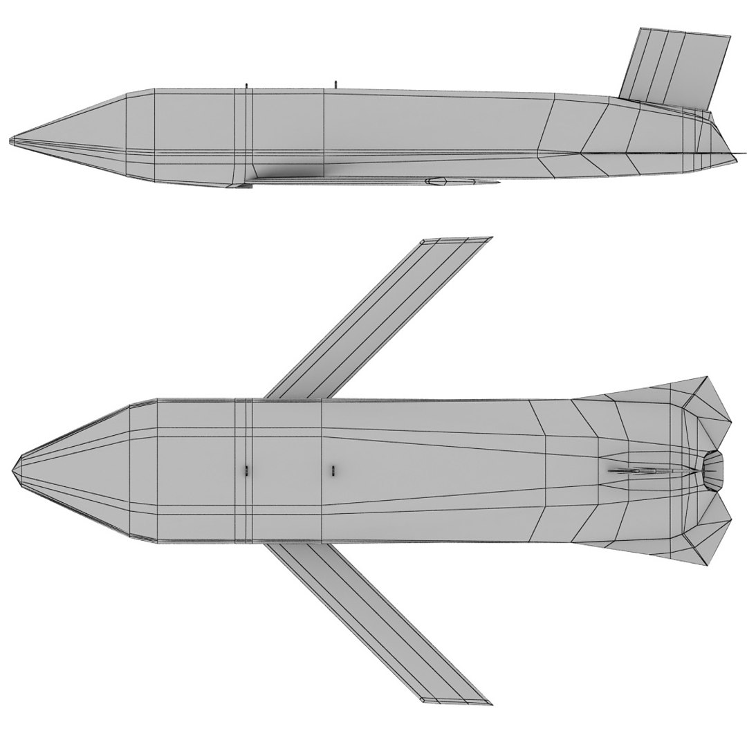 3d Model Jassm Agm-158 Missile
