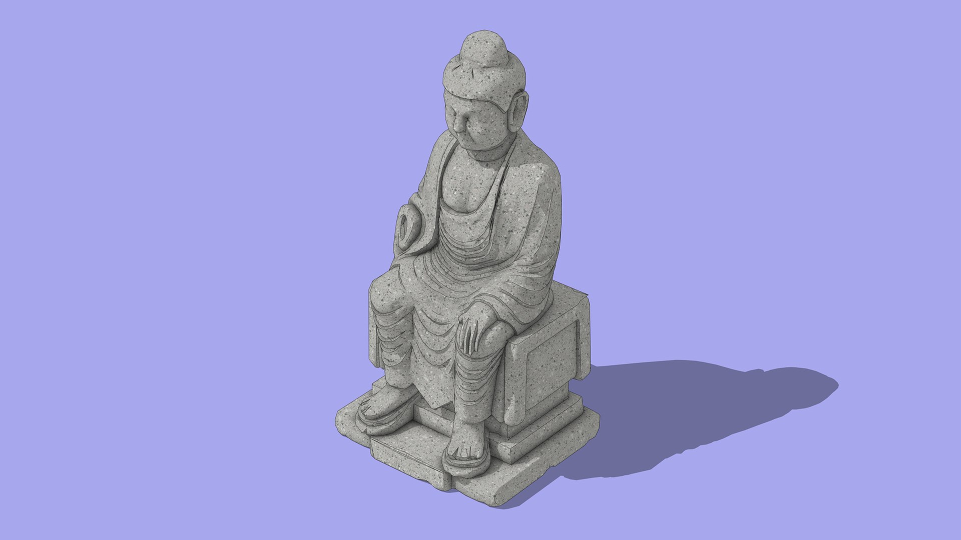 3D Model Stone Buddha Statue - TurboSquid 2516244