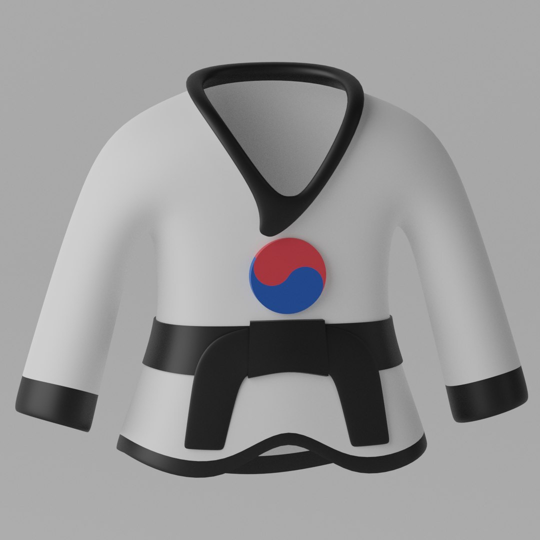 3D Korean Taekwondo Uniform Suit Model - TurboSquid 2186329
