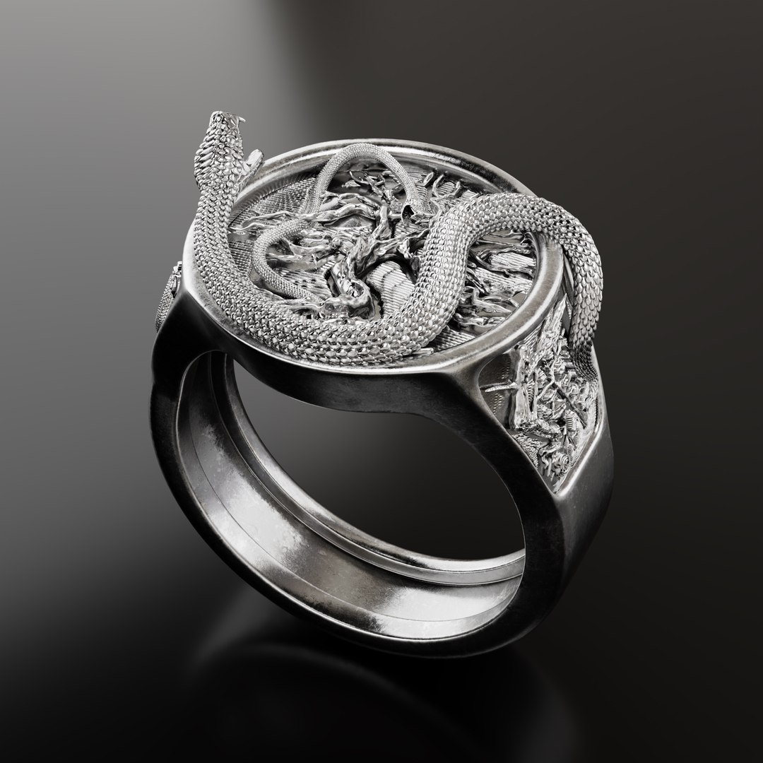 Dead Tree And Snake Dragon Ring Printable 3D - TurboSquid 2089736