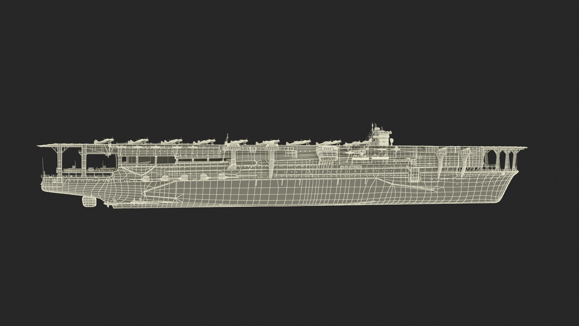 Aircraft Carrier Kaga With Fighter Jets On Board 3D Model - TurboSquid ...