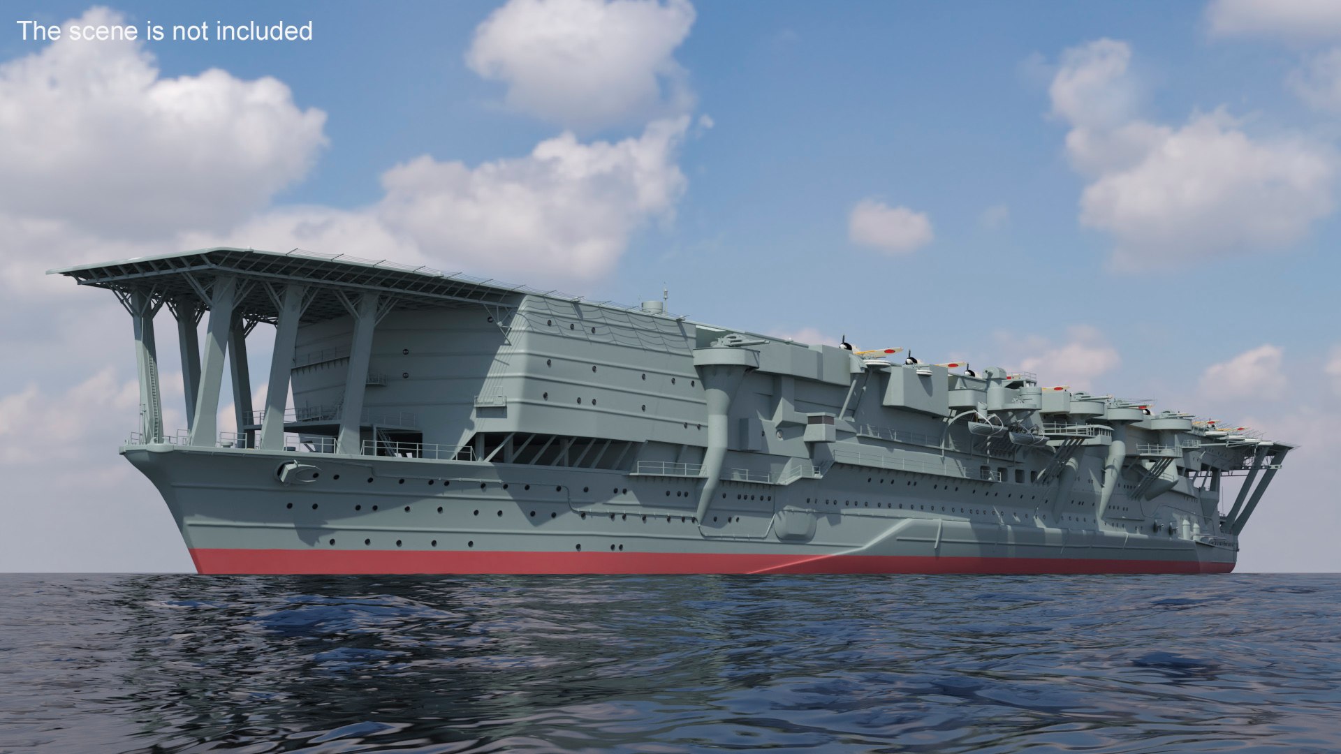 Aircraft Carrier Kaga With Fighter Jets On Board 3D Model - TurboSquid ...