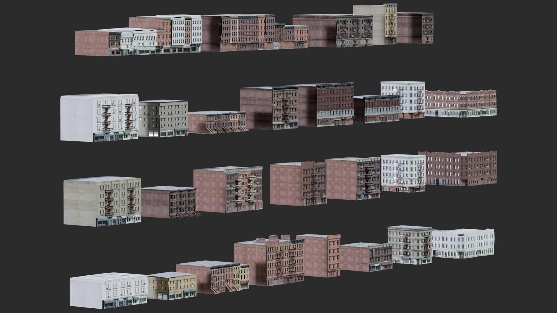 Urban Modular Building Pack Model - TurboSquid 2514375