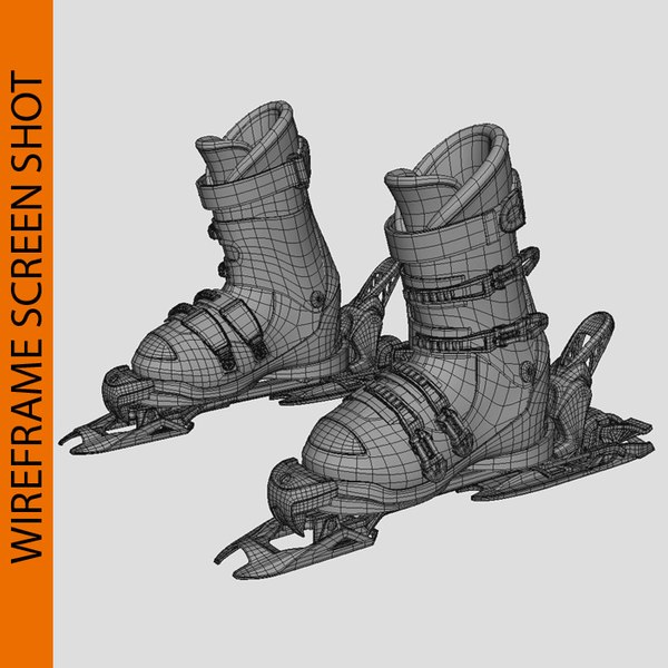 3d hill ski boots binder model