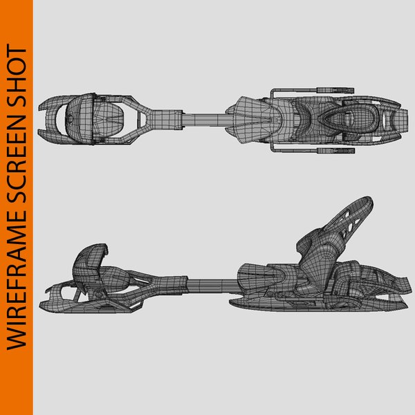 3d hill ski boots binder model